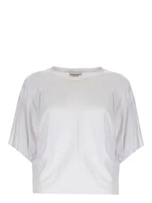 MARANT ETOILE MARANT ETOILE Linen V-Neck Cap-Sleeve T-Shirt White