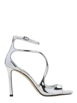 JIMMY CHOO Azia 95 Patent Leather Sandals - Metallic