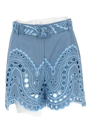 Charo Ruiz Ibiza Embroidered Mini Shorts - Baby Blue