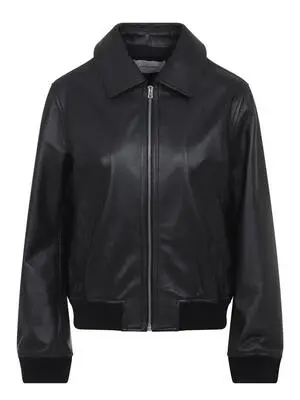 YVES SALOMON Lambskin Bomber Jacket - Black