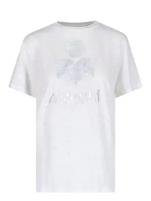 MARANT ETOILE Graphic Logo T-shirt Dress - White