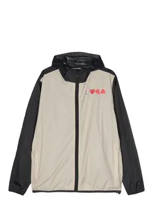 Play Comme Des Garcon Zip-up Hooded Jacket - Beigeblack