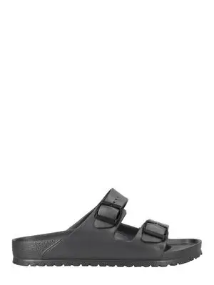 BIRKENSTOCK BIRKENSTOCK Suede Slide Sandals Charcoal