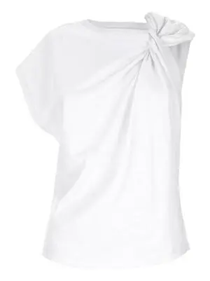Isabel Marant Étoile ISABEL MARANT Fitted Cotton Top With Knot Detailing White