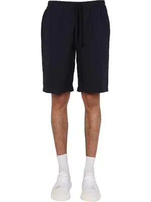 Universal Works Cotton Blend Fleece Bermuda Shorts - Blue