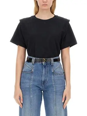 Isabel Marant Étoile Zelitos Pleat-detail T-shirt - Black