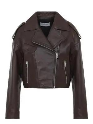 YVES SALOMON Cropped Leather Jacket - Nude & Neutrals