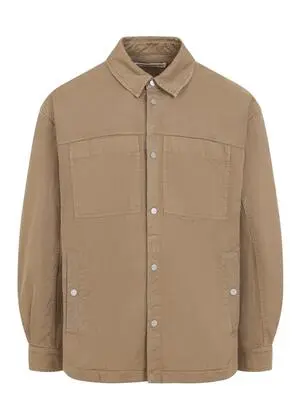 MORDECAI Flap Pocket Stripe Back Shirt - Green