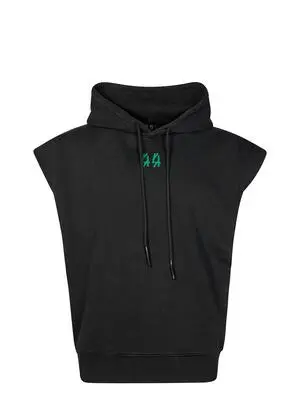 44 LABEL GROUP Hooded Sleeveless Sweatshirt - Nero