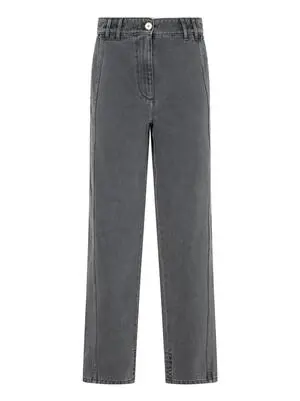 PATOU Organic Cotton Denim Cargo Trousers - Grey