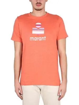 MARANT Crawling Logo Print T-shirt - Orange