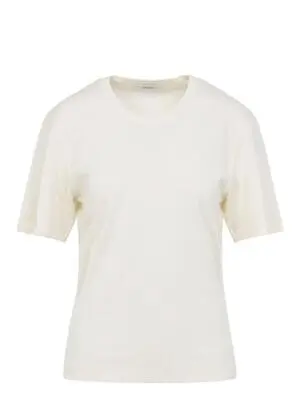 LEMAIRE Ribbed Cotton T-shirt - Nude & Neutrals