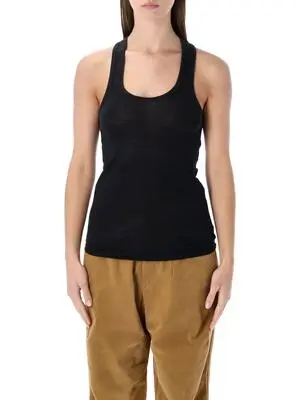 MARANT ETOILE Thea Relaxed Linen Tank Top - Black