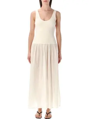 SESSUN Sleeveless Maxi Dress With Ribbed Bodice And Flowing Skirt - Fleur De Sal