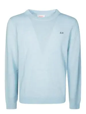 SUN 68 Alpaca Knit Pullover Sweater - Azzurro