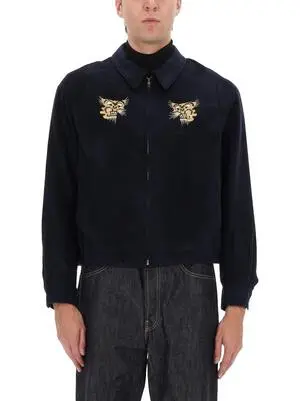 Visvim Embroidered Tiger Zip Front Jacket - Blue