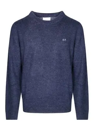 SUN 68 Alpaca Crew Neck Sweater - Blu