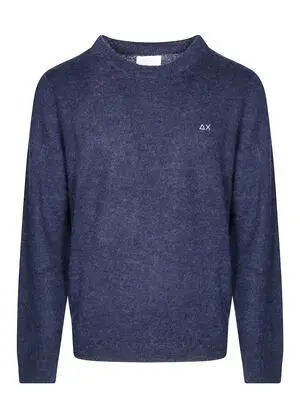 SUN 68 Alpaca Crew Neck Sweater - Blu