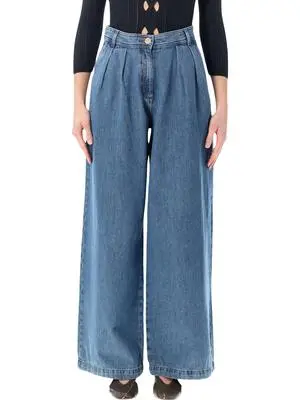 SESSUN High-waisted Wide-leg Jeans - Mid Blue