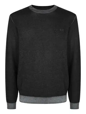 SUN 68 Mini Scoop Neck Knitted Sweater - Nero