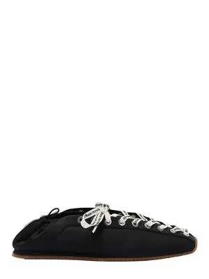 GANNI Lace-up Ballet Flat - Black