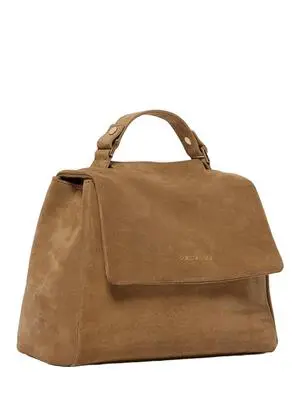 Orciani Logo Flap Tote - Marrone