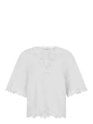Isabel Marant Étoile Shana Laser-cut Top - White