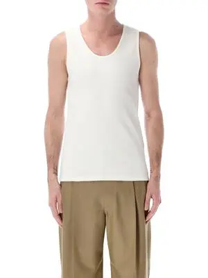 LEMAIRE Ribbed Cotton Jersey Tank Top - Milk