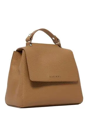 Orciani ORCIANI Small Handbag In Hammered Leather With Removable Shoulder Strap Marrone