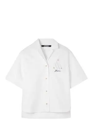JACQUEMUS JACQUEMUS Oversized Cotton Camp Collar Shirt With Embroidered Detail