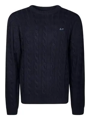 SUN 68 Textured Knit Pullover - Blu