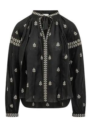ISABEL MARANT ÉTOILE ISABEL MARANT Embroidered Ruffled Neck Blouse