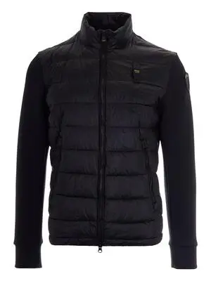 BLAUER. Hybrid Quilted Puffer Jacket With Stand Collar - Nero