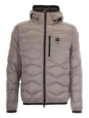 BLAUER. Hooded Quilted Puffer Jacket - Grigio Nebbia