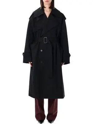 THE FRANKIE SHOP Timeless Tailored Trench Jacket - Black