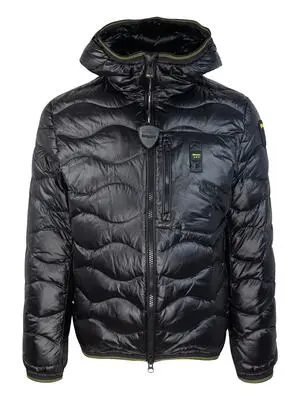 BLAUER. Hooded Quilted Zip-up Puffer Jacket - Nero
