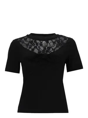 NINA RICCI NINA RICCI Short Sleeve T-Shirt With Lace And Bow Detail