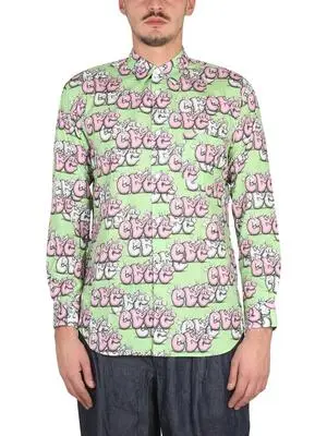 Comme Des Garçons Statement Graphic Shirt With Classic Collar - Multicolour