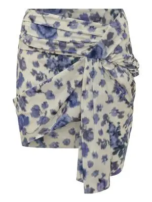 Isabel Marant Étoile Draped Floral Print Mini Skirt - Blue