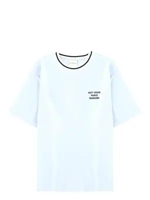 Drole De Monsieur Graphic Cotton Crewneck T-shirt - Azure