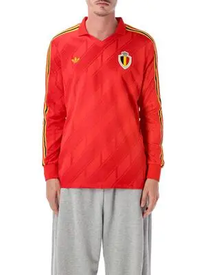 ADIDAS ORIGINALS Long Sleeve Polo Shirt - Rosso