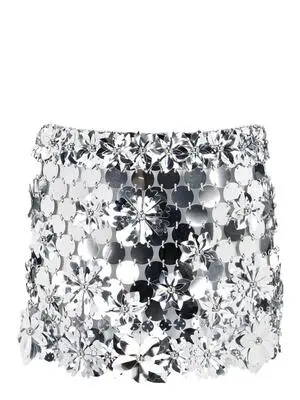 PACO RABANNE RABANNE Metallic Floral Embellished Mini Skirt