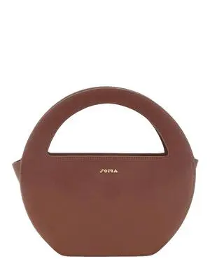SOFIA Leather Mini Handbag - Brown