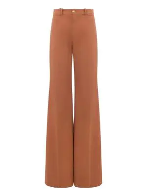 Chloé High-rise Cotton Canvas Flared Pants - Brown