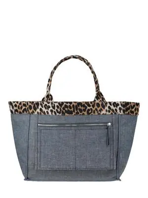 GANNI GANNI Tote Bag With Leopard-Print Trim