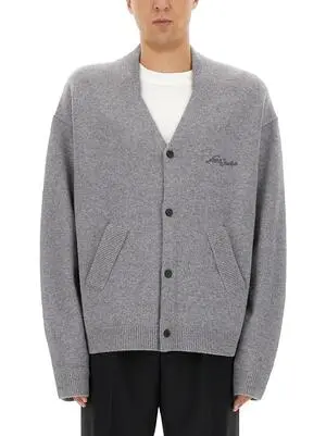 Acne Studios V-neck Cardigan Knitwear - Grey