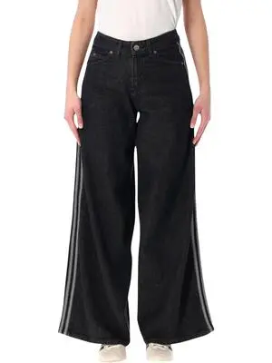 ADIDAS ORIGINALS Wide-leg Jeans With Side Stripes - Black