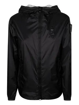 BLAUER. Lightweight Zip-up Hooded Jacket - Nero