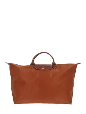 Longchamp LONGCHAMP Foldable Nylon Tote Bag Brown