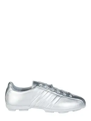 Y3 Y-3 Silver Leather Lace-Up Sneakers